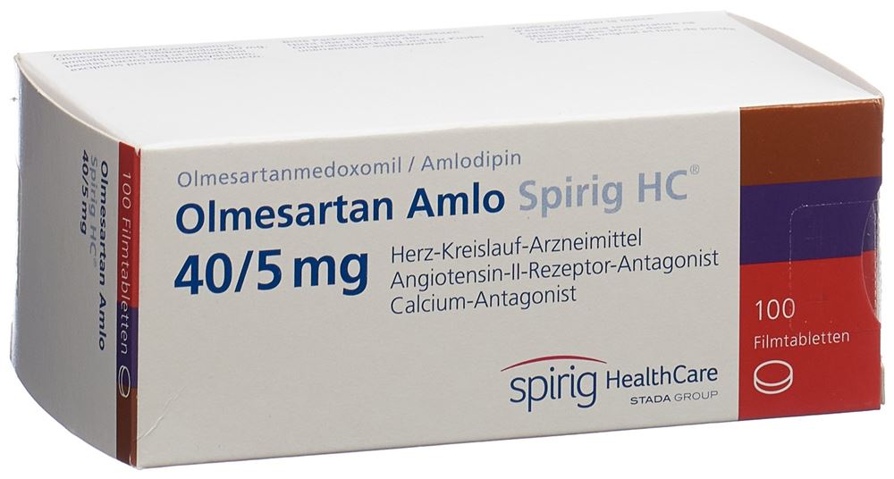 OLMESARTAN AMLO Spirig HC cpr pell 40 mg/5 mg blist 100 pce | Commander ...