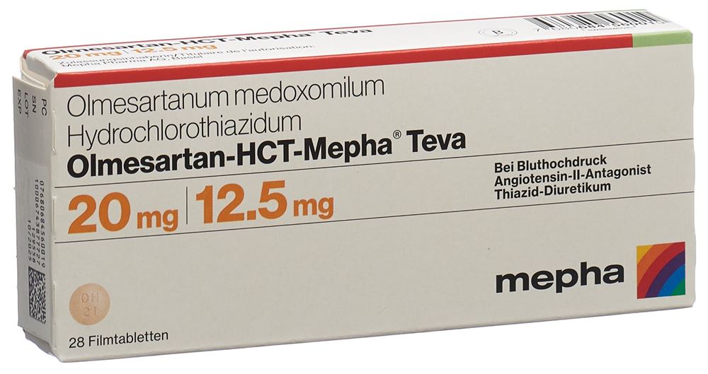 OLMESARTAN HCT Mepha Teva Filmtabl 20mg/12.5mg Blist 28 Stk | Online ...