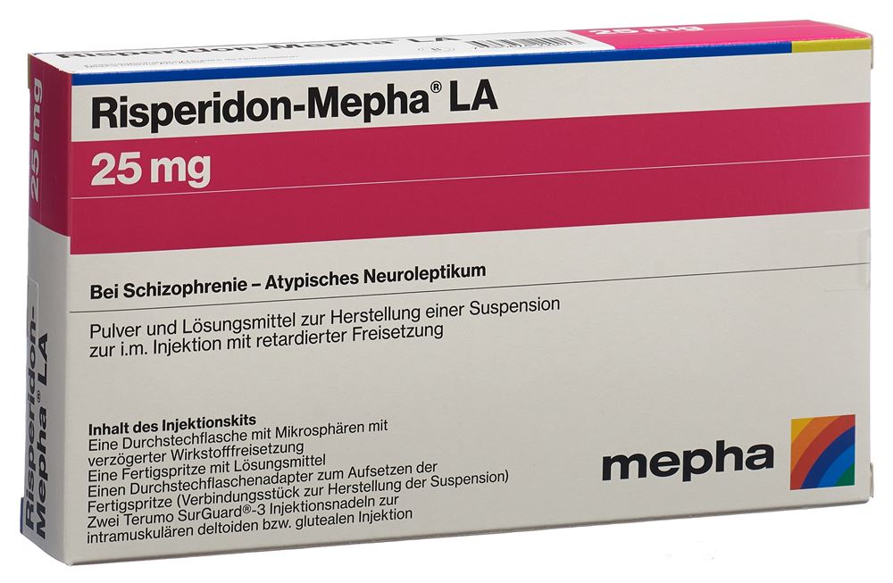 RISPERIDONE Mepha LA subst sèche 25 mg avec solvant kit inj 1 pce ...