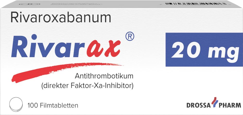 RIVARAX Filmtabl 20 mg Blist 100 Stk | Online bestellen