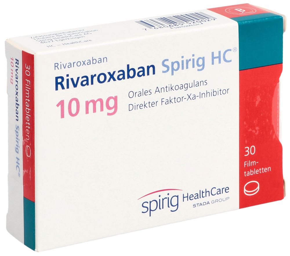 RIVAROXABAN Spirig HC Filmtabl 10 mg Blist 30 Stk | Online bestellen