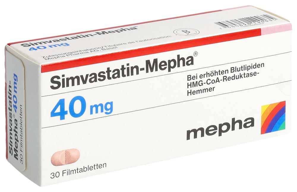 SIMVASTATINE Mepha Filmtabl 40 mg Blist 30 Stk | Online bestellen
