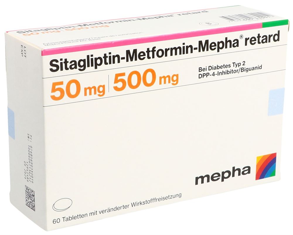 SITAGLIPTINE Metform Mepha retard cpr ret 50mg/500mg blist 60 pce ...