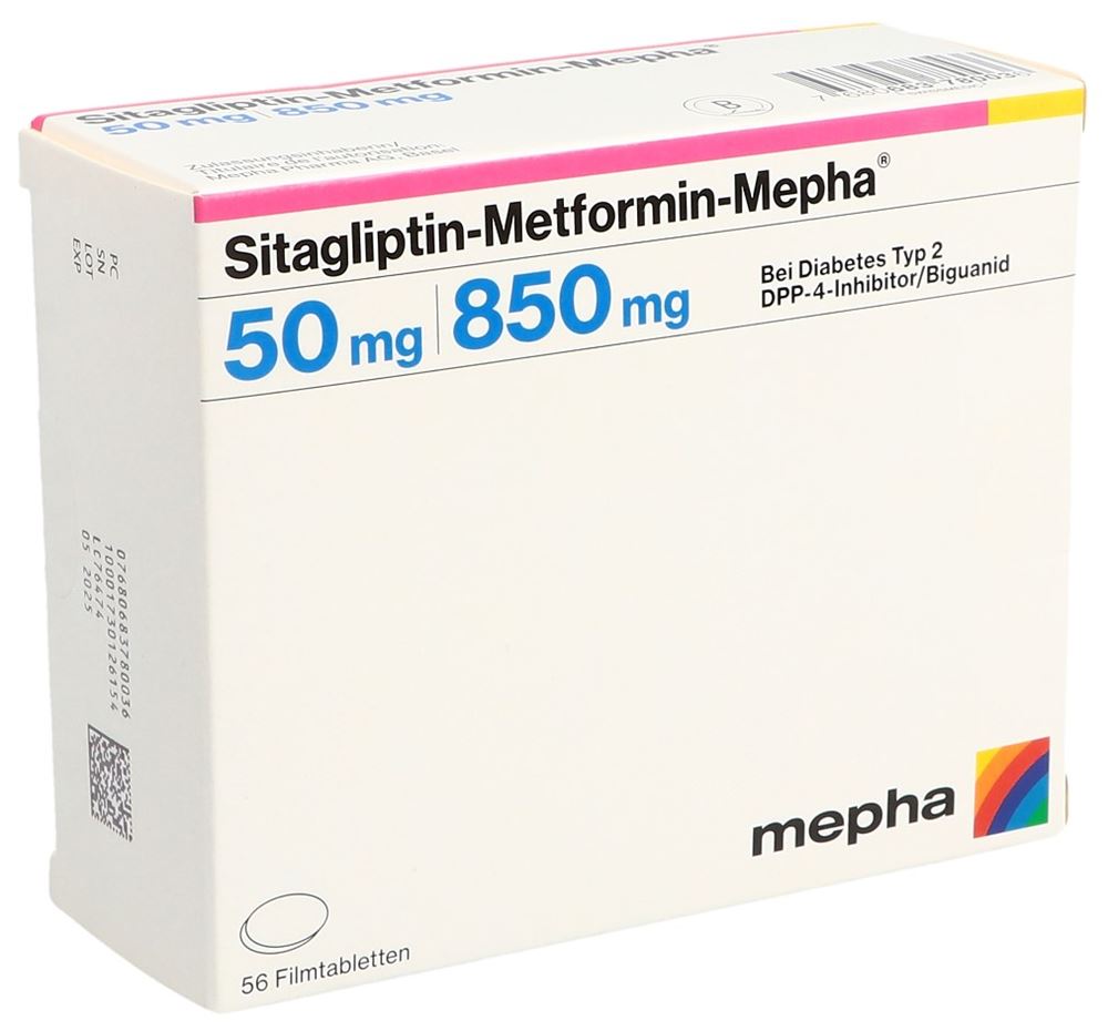 SITAGLIPTINE Metformin Mepha Filmtabl 50mg/850mg Blist 56 Stk | Online ...