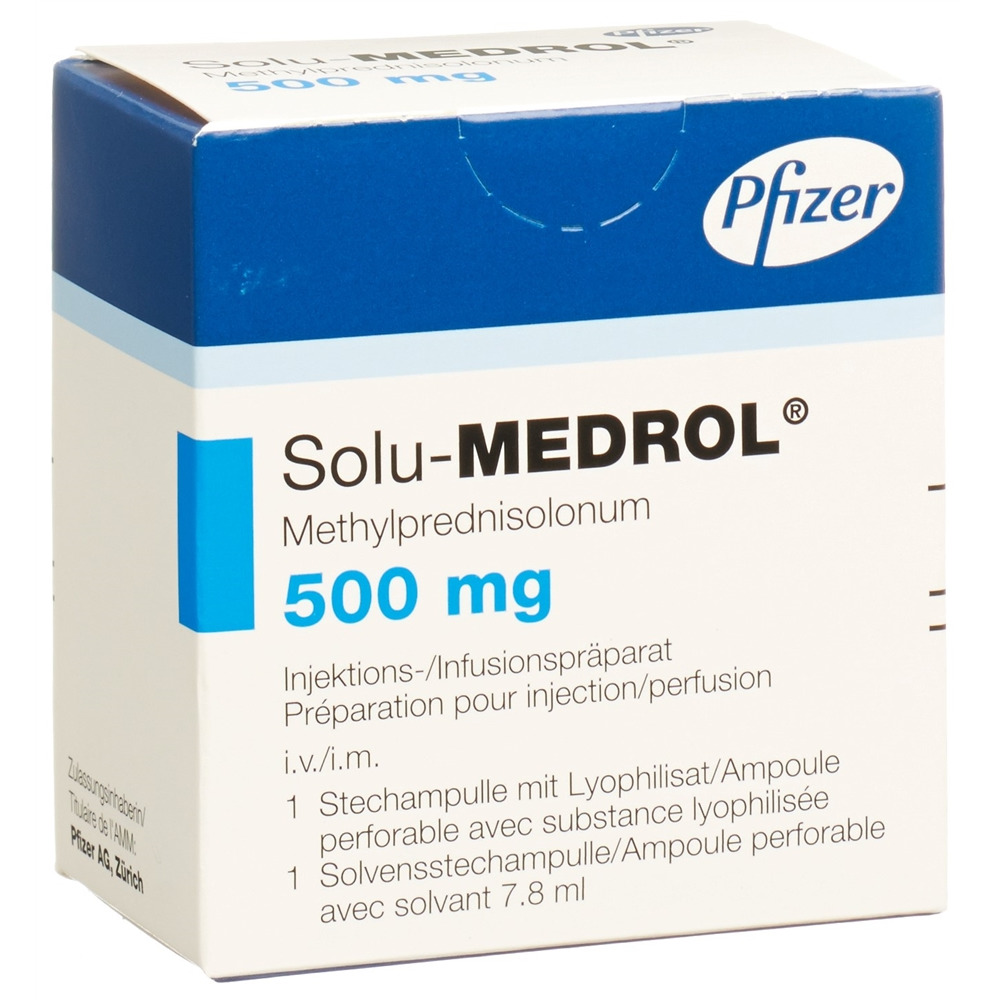 SOLU-MEDROL subst sèche 500 mg avec solvant flac 1 pce | Commander en ligne